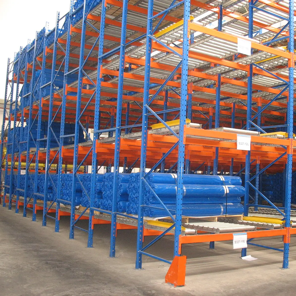 High Capacity Gravity Racking Rollers Steel Storage Rack Industrial ...